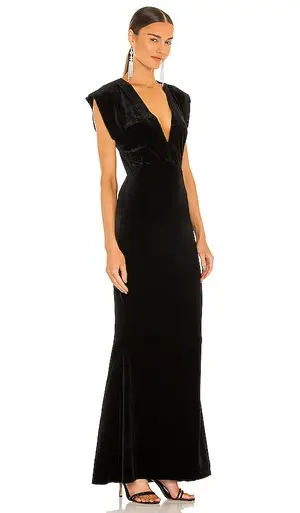 Norma Kamali V Neck Rectangle Gown