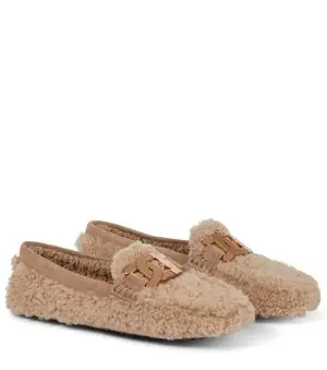 TOD'S Shearling Loafers - Beige