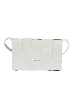 Bottega Veneta Cassette Leather Shoulder Bag - White