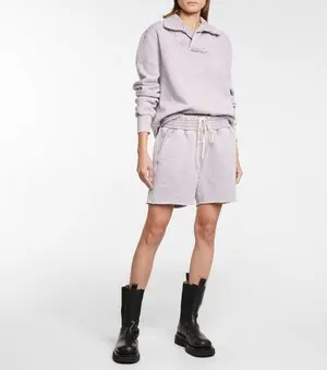 LES TIEN Cotton Fleece Shorts - Purple