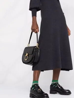 Sandro Sweetheart-neck Puff-sleeve Midi Dress
