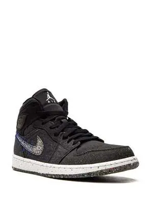 JORDAN 1 Mid Crater Sneakers - Black