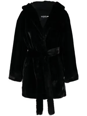 DONDUP Belted Faux-fur Coat