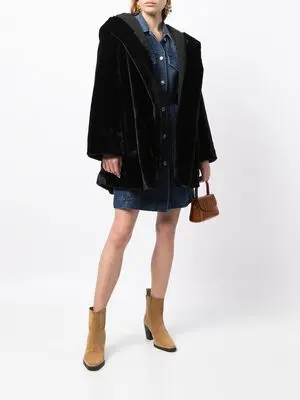 DONDUP Belted Faux-fur Coat
