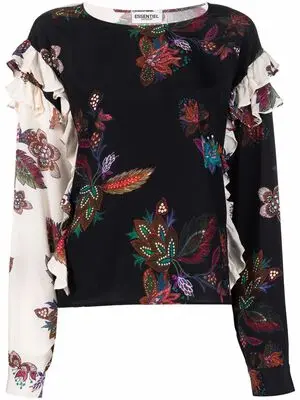 Essentiel Antwerp Affirmative Fora-print Top