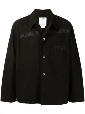 Visvim Logo-print Crinkle-effect Shirt Jacket