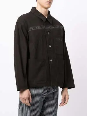 Visvim Logo-print Crinkle-effect Shirt Jacket