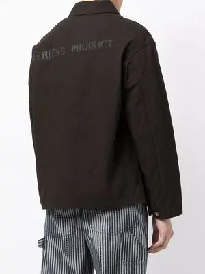 Visvim Logo-print Crinkle-effect Shirt Jacket