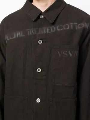Visvim Logo-print Crinkle-effect Shirt Jacket