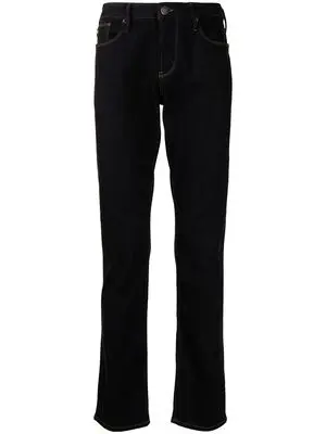 Emporio Armani Mid-rise Straight-leg Jeans - Blue