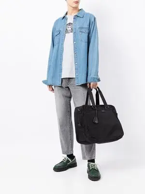 AGNES B. Logo-patch Duffle Bag - Black