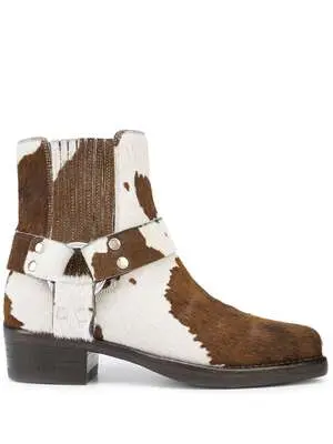 RE/DONE Cow-print Ankle Boots