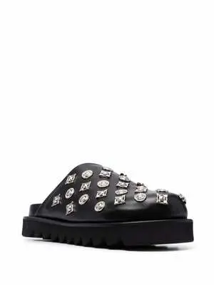 Toga Embellished Leather Mules
