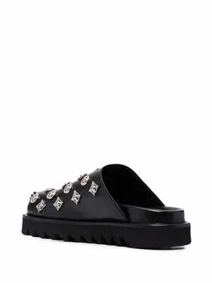 Toga Embellished Leather Mules