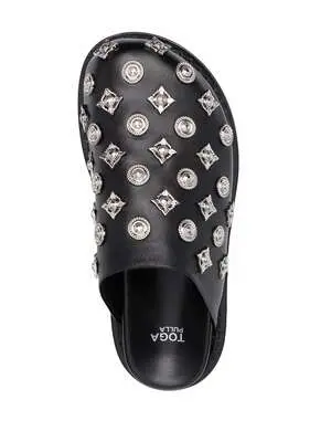 Toga Embellished Leather Mules