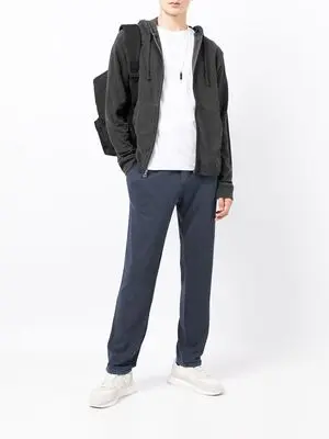 JAMES PERSE Zipped-up Fleece Hoodie - Grey