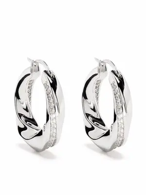 Tom Wood Infinity Crystal Rock Hoop Earrings
