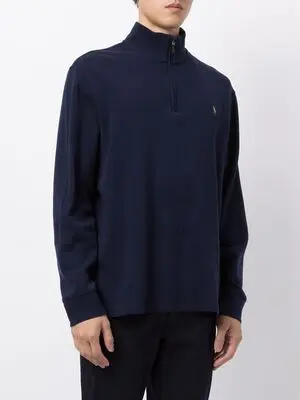 Polo Ralph Lauren High Neck Zip Sweatshirt - Blue