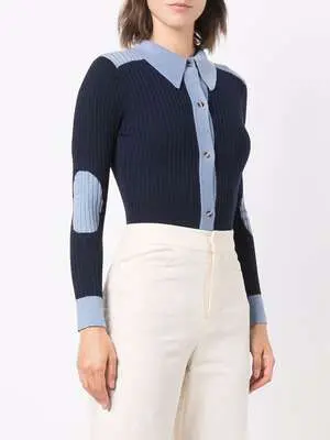 Dodo Bar Or Ribbed-knit Polo Bodysuit