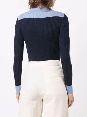Dodo Bar Or Ribbed-knit Polo Bodysuit
