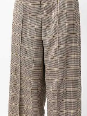 Rokh Houndstooth Wide Leg Trousers