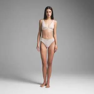 SKIMS Brief | Grey | Xl | Cotton Rib Heather Oatmeal
