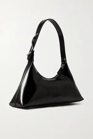 Staud Estelle Glossed-leather Shoulder Bag