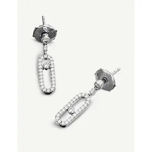 Messika Move Uno Diamond And 18ct Gold Earrings - White
