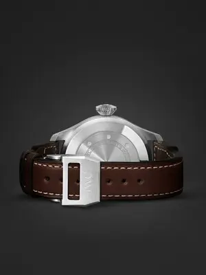 IWC SCHAFFHAUSEN Big Pilot's Automatic 46.2mm Stainless Steel And Leather Watch - Green