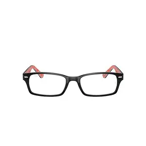 Ray-ban Rectangle Eyeglasses - Black On Red