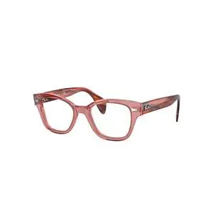 Ray-ban Square Frame Eyeglasses - Striped Pink Havana