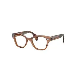 Ray-ban Ray-Ban Square Frame Eyeglasses Striped Yellow Havana
