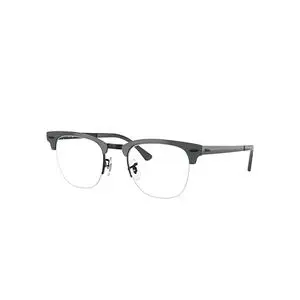 Ray-ban Ray-Ban Clubmaster Metal Optics Eyeglasses Frame Grey On Black