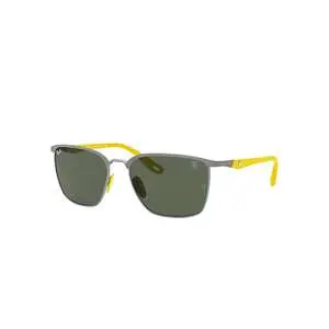 Ray-ban Ray-Ban Scuderia Ferrari Collection Sunglasses Silver Tone Frame Polarized+ Lenses Yellow
