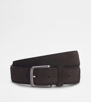 TOD'S Suede Belt - Brown
