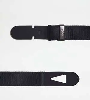 TOD'S Canvas And Leather Belt - Black