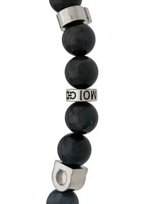 FERRAGAMO Gancini Bracelet With Lava Stone Beads - Blue