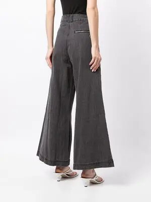 GROUND ZERO Button-leg Flared Jeans