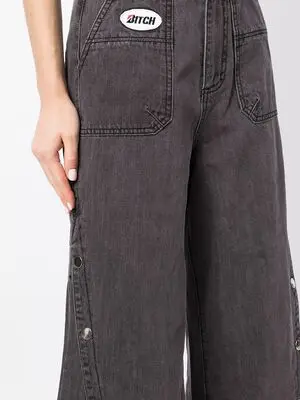 GROUND ZERO Button-leg Flared Jeans