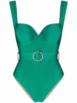 NOIRE SWIMWEAR Belted One-piece Swimsuit - Green