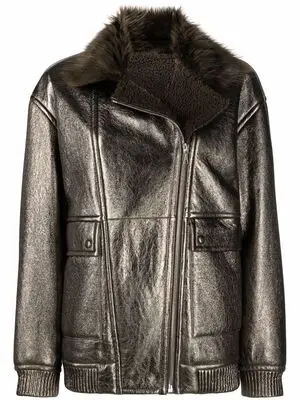 YVES SALOMON Longline Leather Jacket