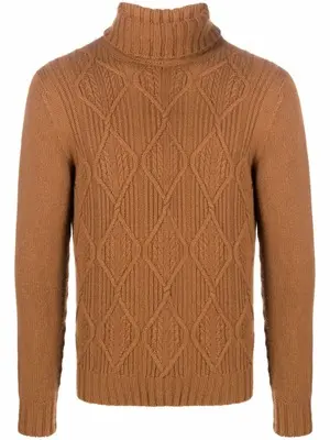 DRUMOHR Chunky Turtleneck Cashmere Jumper - Brown