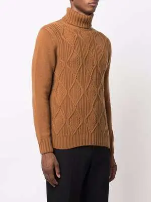 DRUMOHR Chunky Turtleneck Cashmere Jumper - Brown