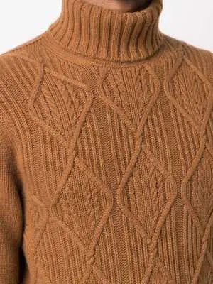 DRUMOHR Chunky Turtleneck Cashmere Jumper - Brown