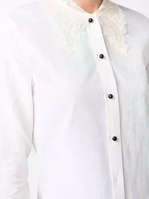 Saint Laurent Lace-trim Striped Shirt