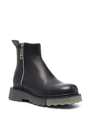 Off-White Zip-fastening Sponge Ankle Boots - Black