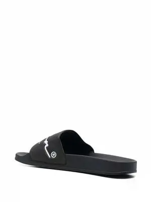 Philipp Plein Embossed Logo Slides - Black