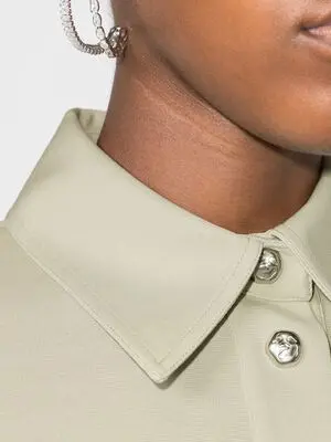 Off-White Polo Collar Long-sleeve Dress