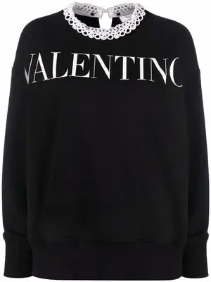 Valentino Garavani Logo-print Long-sleeve Sweatshirt - Black