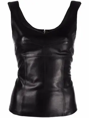 MANOKHI Iva Leather Tank Top